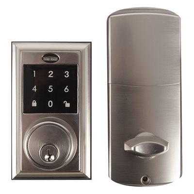Square Electronic Deadbolt Satin Nickel — Interline Wholesale Hardware