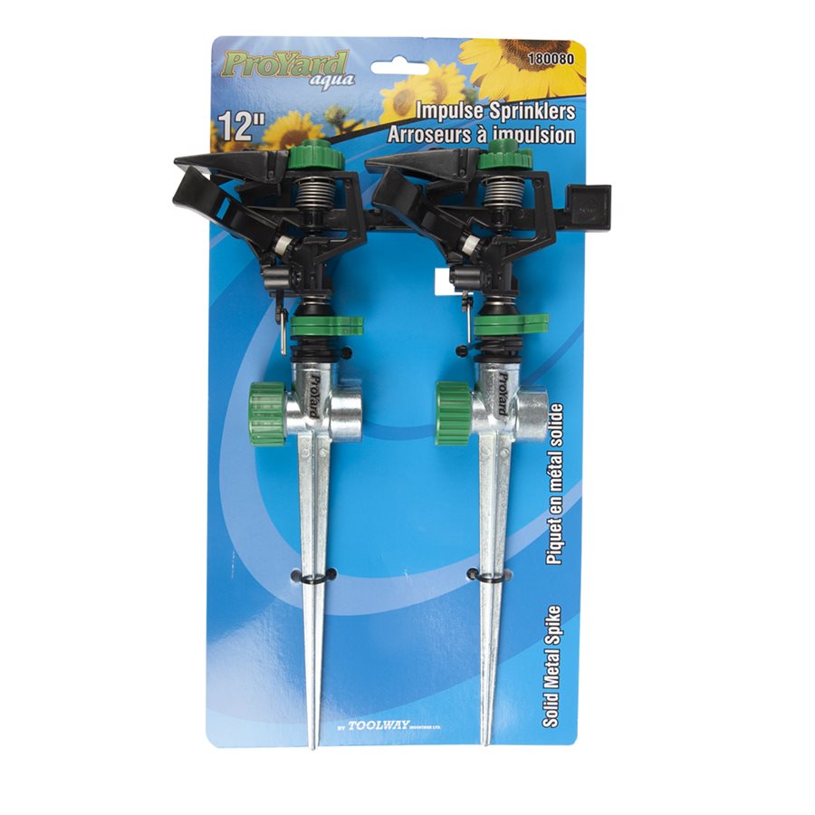ProYard 2PK Impulse Lawn Sprinkler Metal Stake - 85ft Radius ...