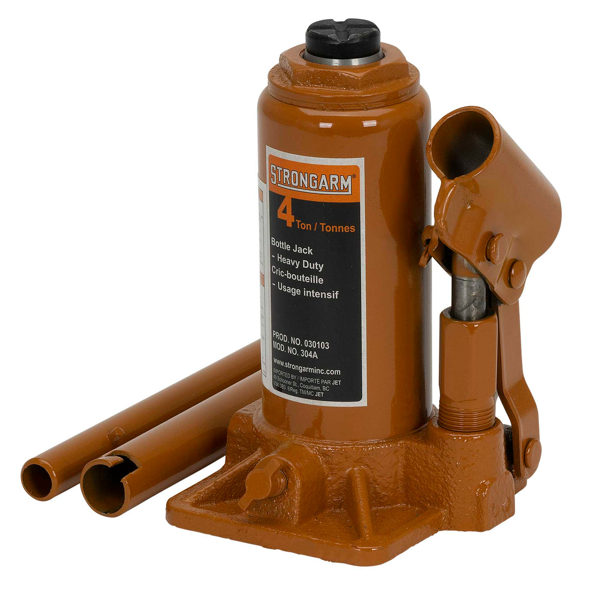 StrongArm Heavy Duty Bottle Jack - 4 Ton — Interline Wholesale Hardware