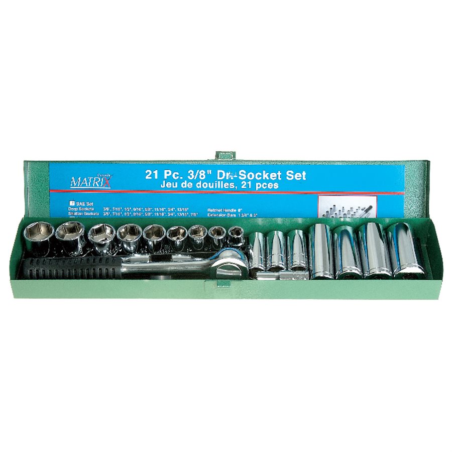 Tooltech 21 pc. Socket Set 3/8" Drive — Interline Wholesale Hardware