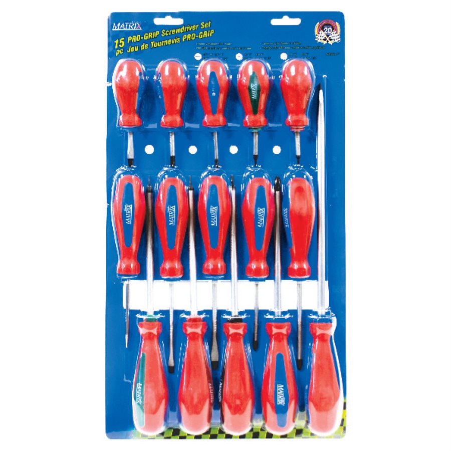 Tooltech 15 pc. Pro-Grip Screwdriver Set — Interline Wholesale Hardware