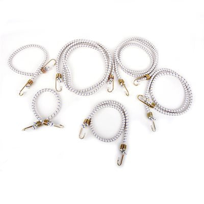 6PK Heavy Duty 10mm White Bungee Cords — Interline Wholesale Hardware