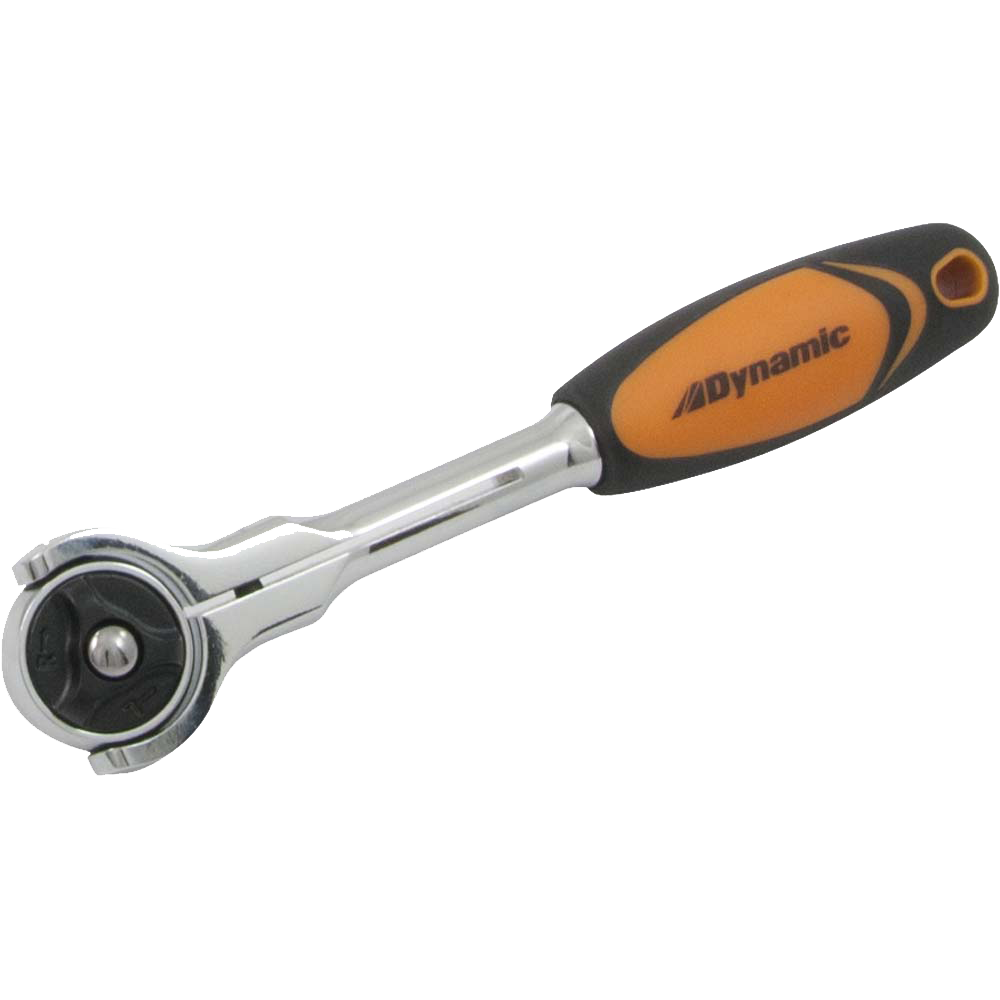 Dynamic 1/4" Drive, 72 Tooth Swivel Head Ratchet w/ Comfort Grip Handl ...