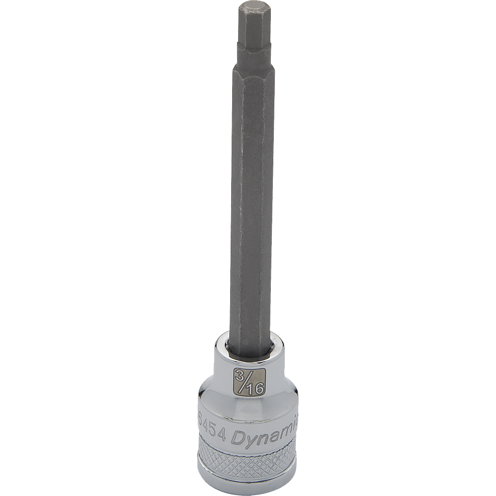 Dynamic 3/8" Drive SAE Long length Hex Head Chrome Bit Sockets ...