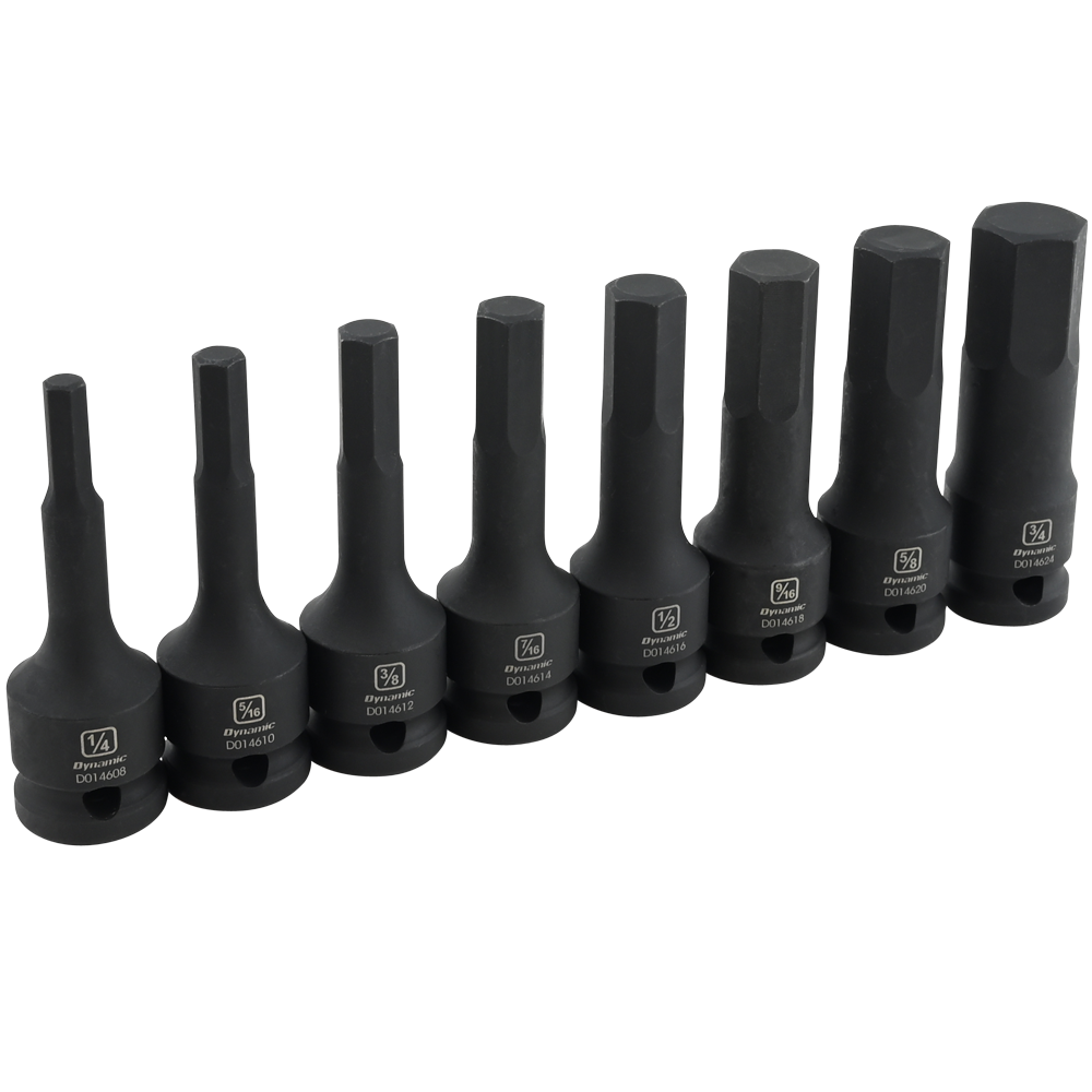 Dynamic 1/2" Drive, 8 Piece Impact Hex Key SAE Socket Set — Interline ...