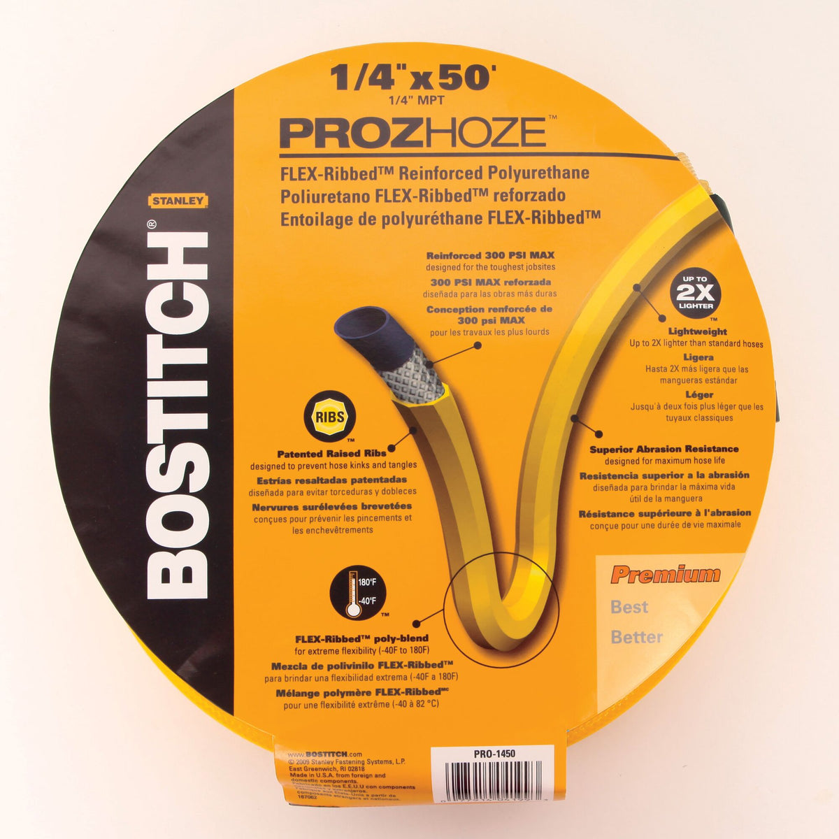 Bostitch ProzHoze™ 1/4"x 50' Premium Quality Polyurethane Air Hose ...