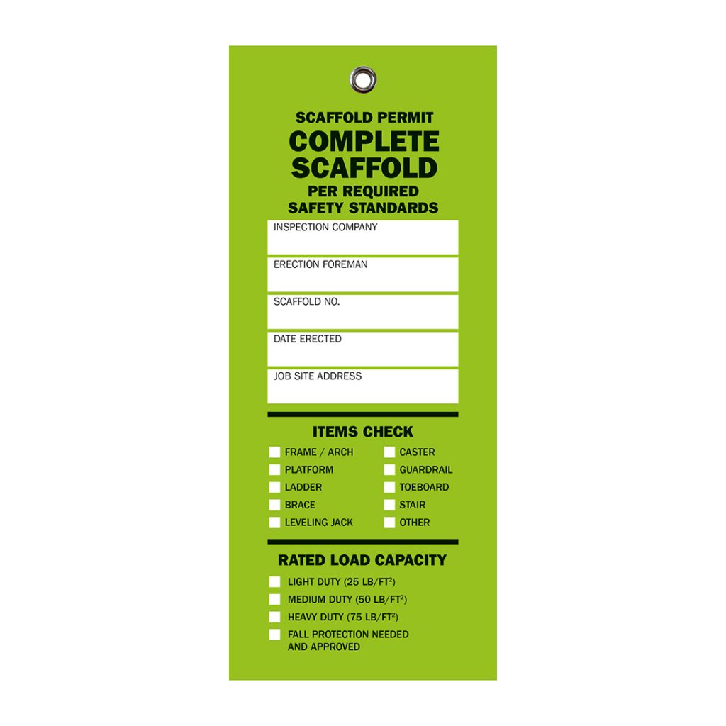 Metaltech Complete Scaffold Inspection Tag (Green) — Interline ...
