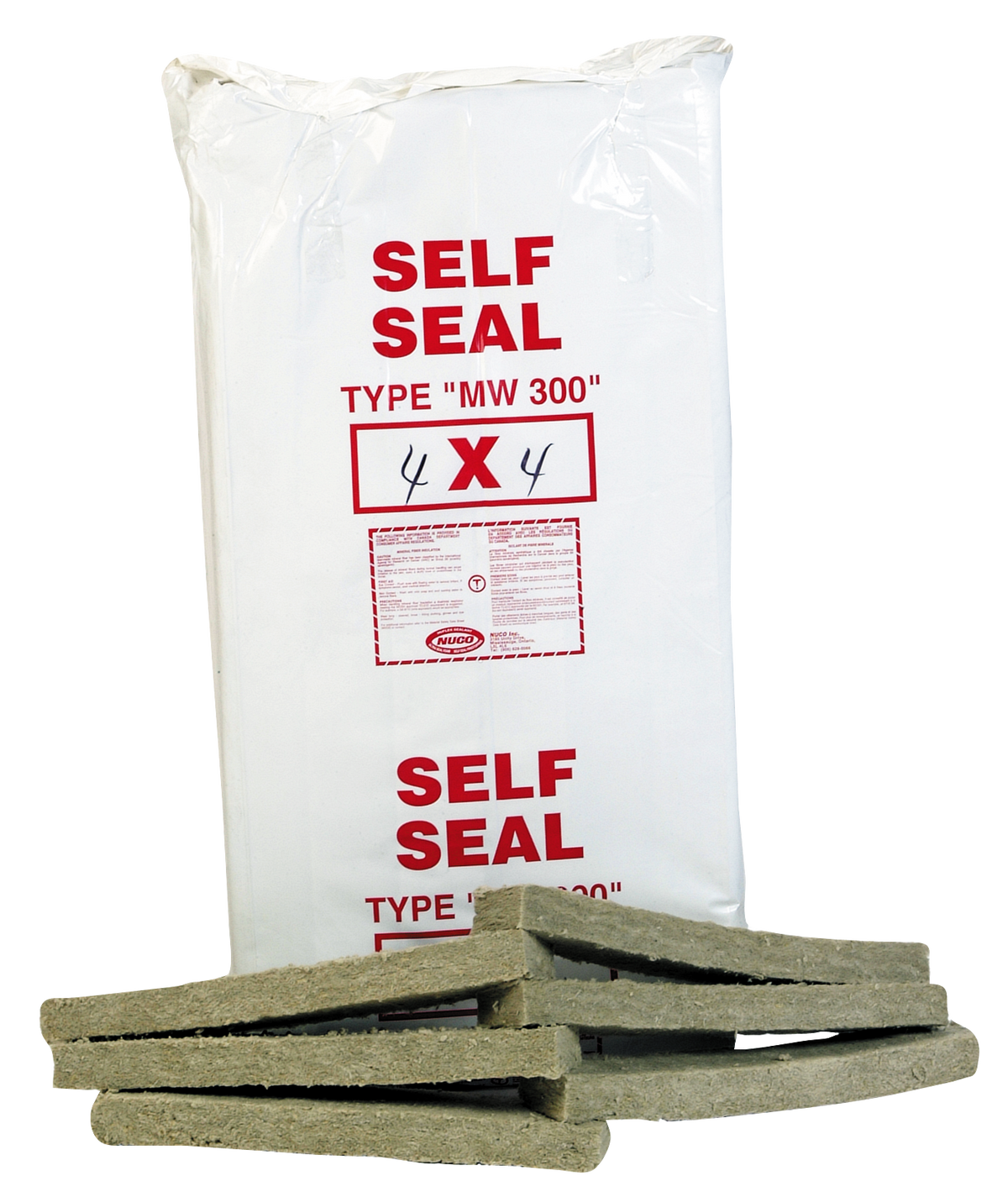 Nuco Self-Seal MW-300 Semi-Rigid Mineral Wool (18pc) - 3" x 4" x 4ft ...
