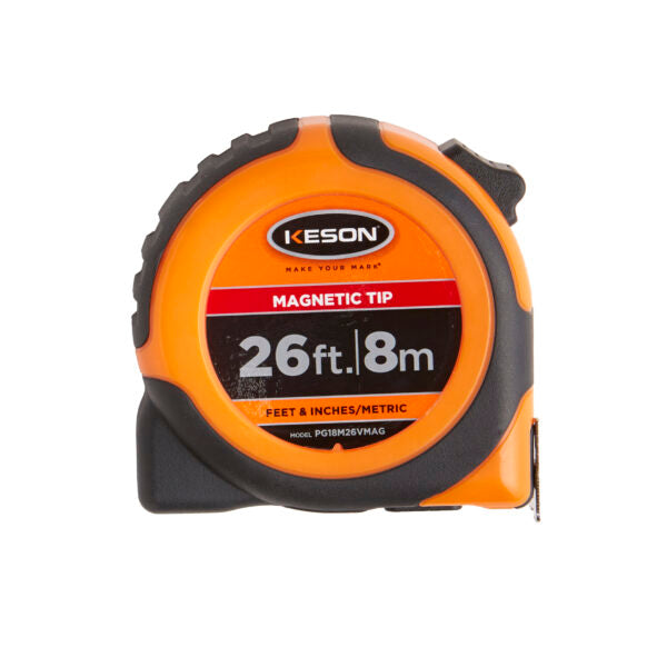 Keson 26FT/8m Magnetic Tip Tape Measure — Interline Wholesale Hardware