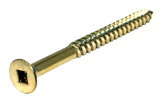 Construction Screws - Flat Head, Square Drive, Yellow Zinc | Fasteners ...