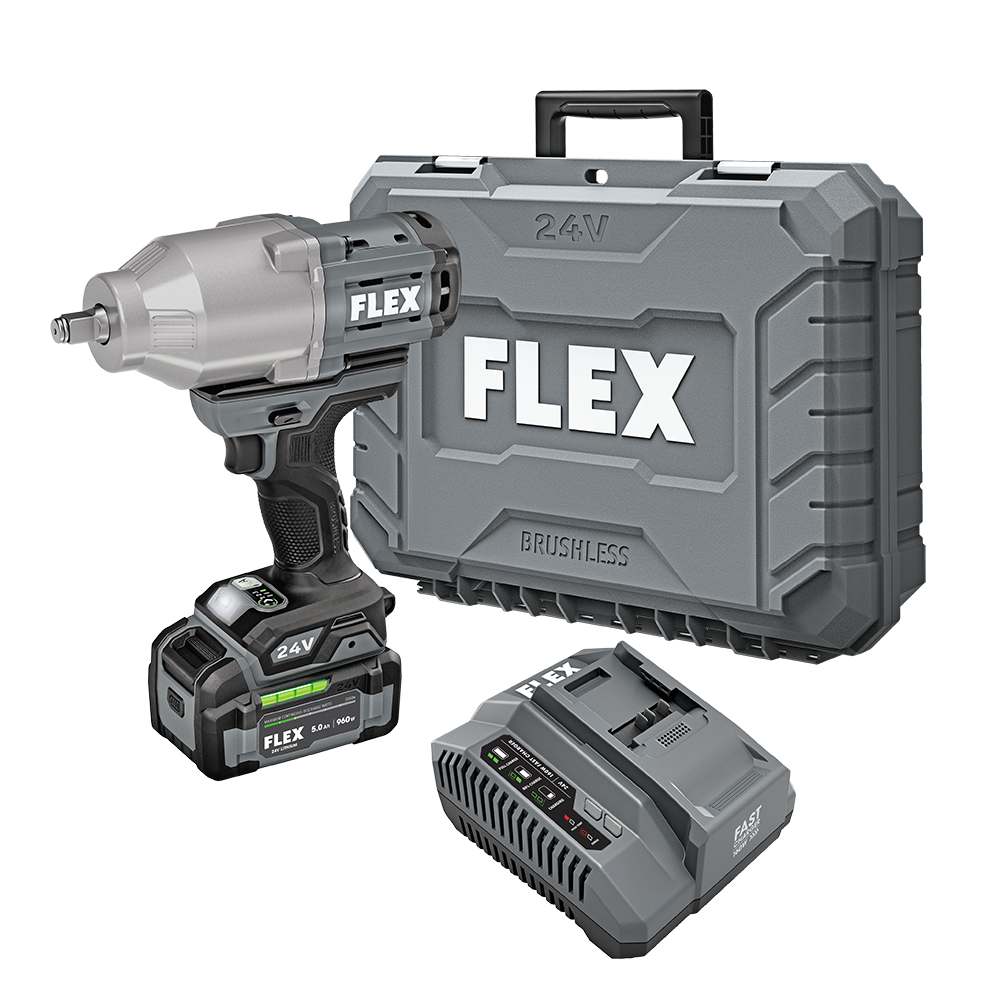 FLEX 24V Brushless 1/2" High-Torque Impact Wrench Kit — Interline ...