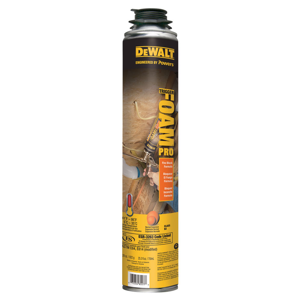 DeWalt Powers TriggerFoam™ Pro FireBlock Polyurethane Expanding Foam ...